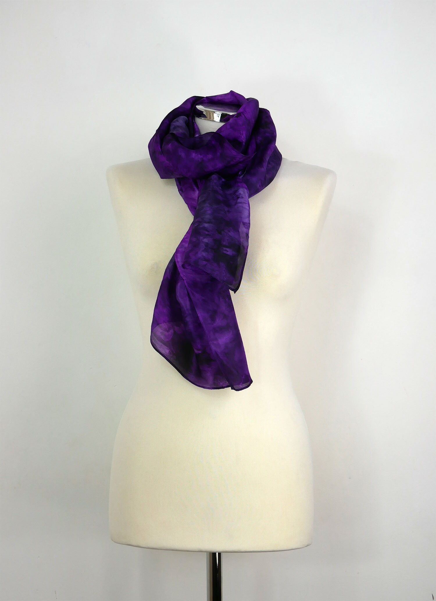 Purple Silk Scarf Women Purple Sky Hand Dyed Silk Scarf Oblong - Etsy UK