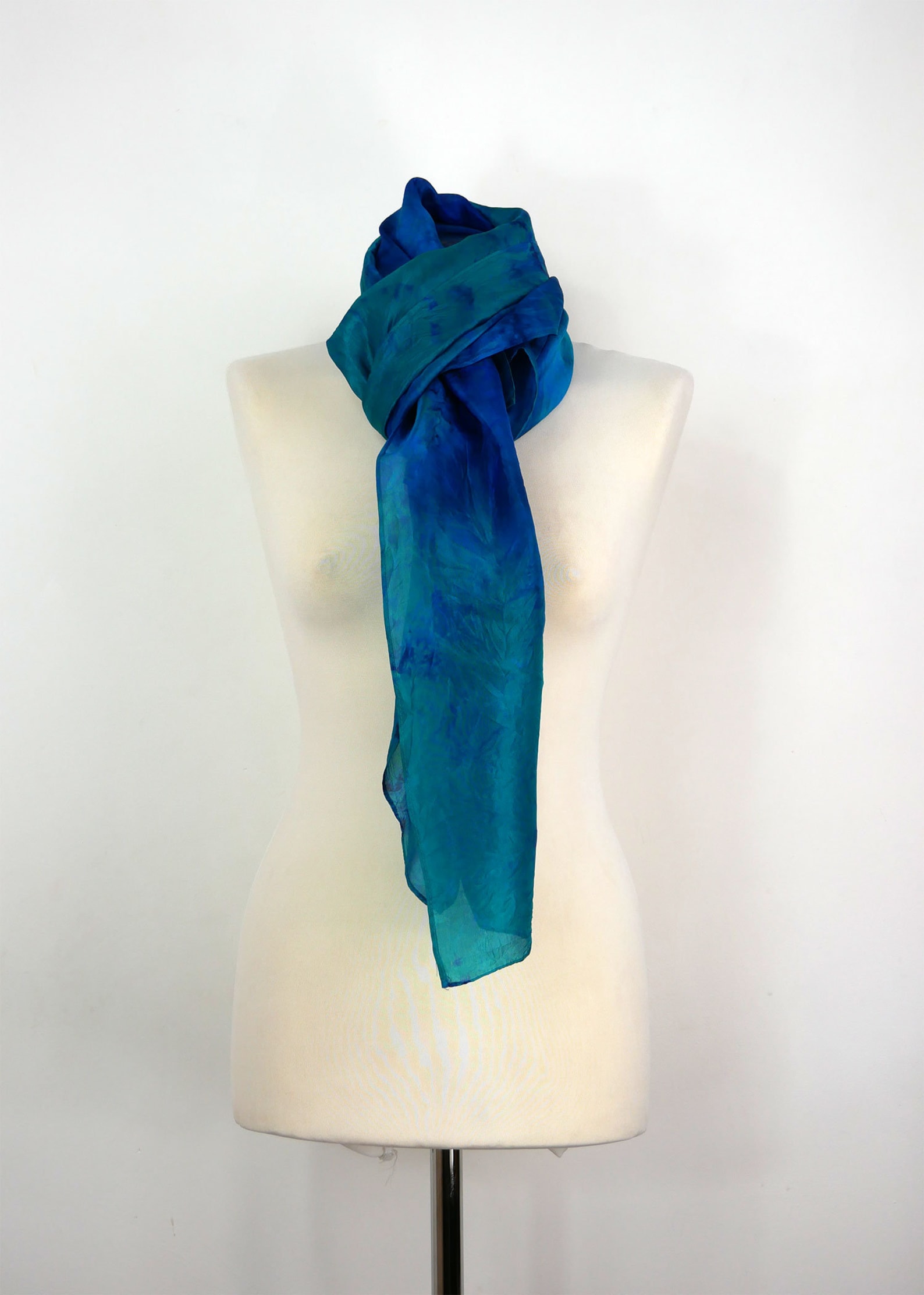 Blue Green Silk Scarf Peacock Large Silk Scarf Blue Green Shawl Silk Uk ...
