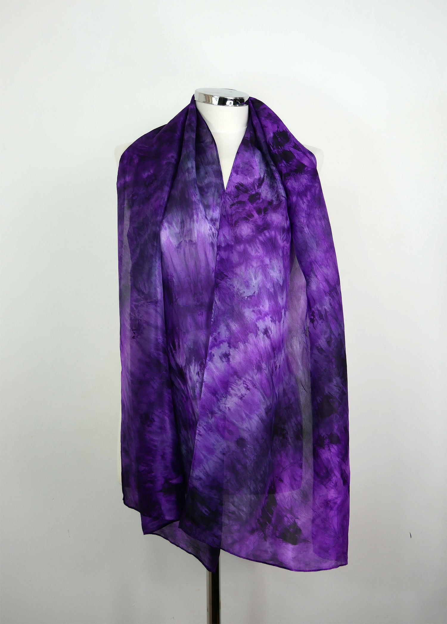 Purple Silk Scarf Women Purple Sky Hand Dyed Silk Scarf Oblong - Etsy UK
