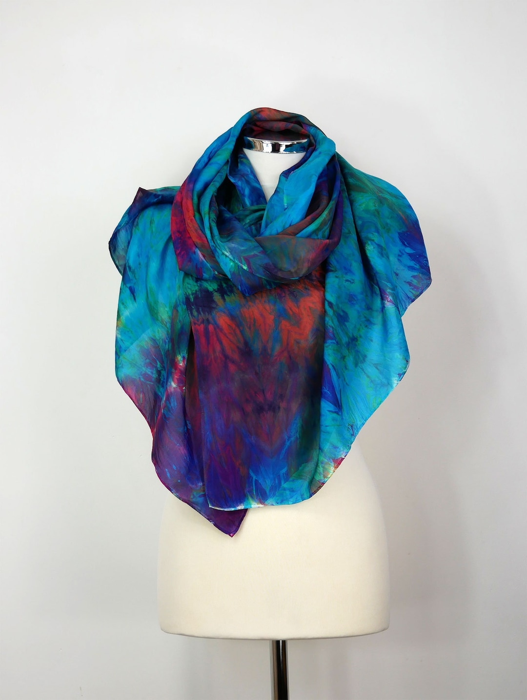 Colourful Silk Scarf Colour Magic Handmade Multicolour Silk Scarf ...