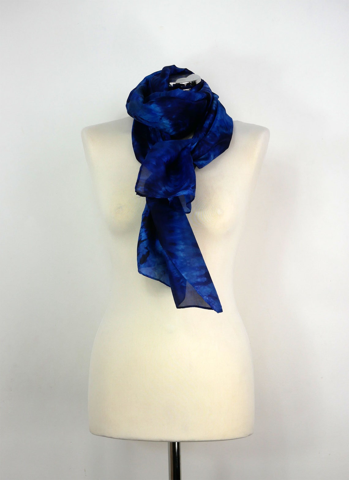 Blue Silk Scarf Women Indigo Dream Silk Scarf Hand Dyed Navy - Etsy