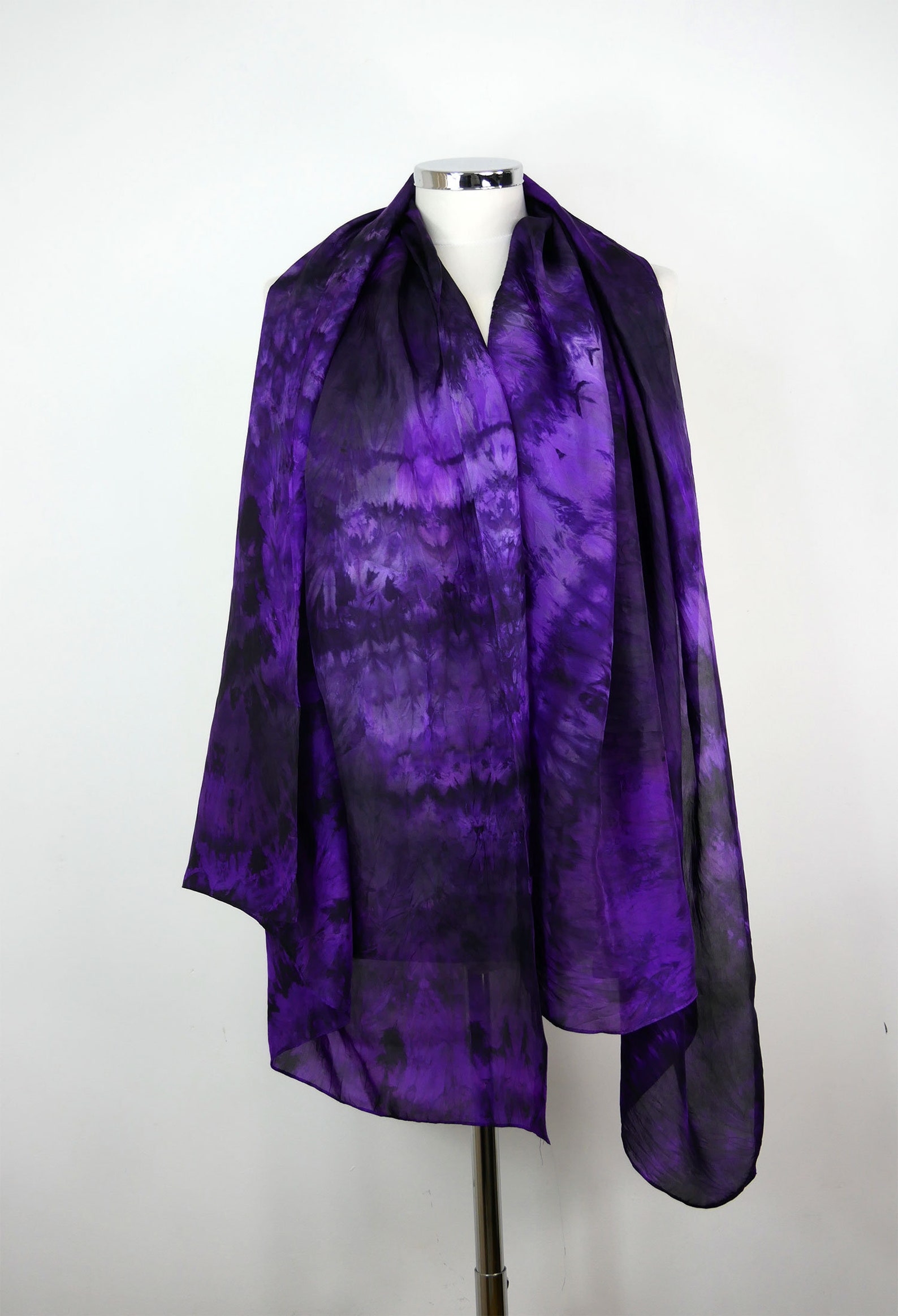 Purple Silk Scarf Women Purple Sky Hand Dyed Silk Scarf - Etsy UK