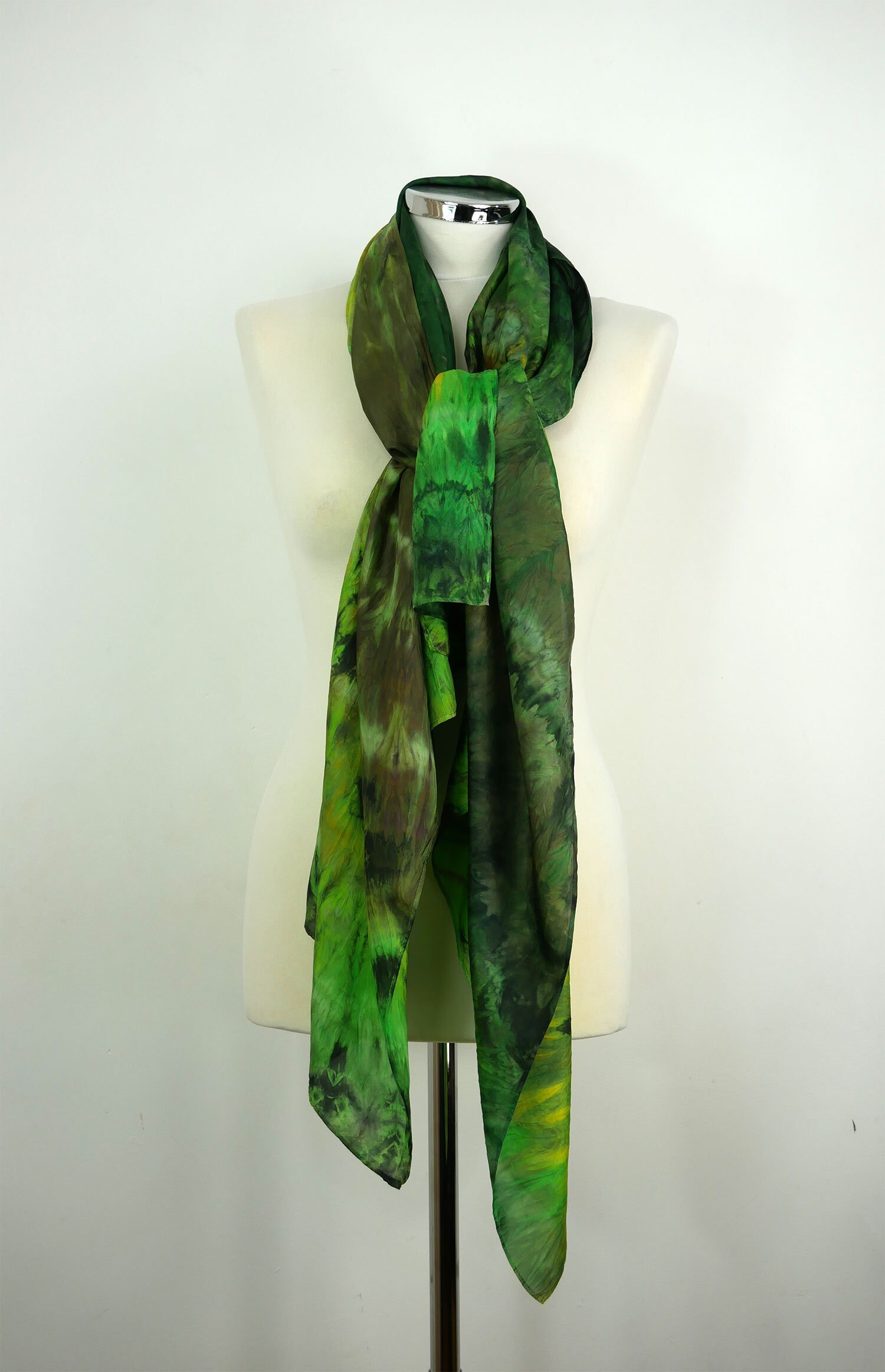 Green Silk Scarf Enchanted Forest Oversized Silk Scarf Green - Etsy UK