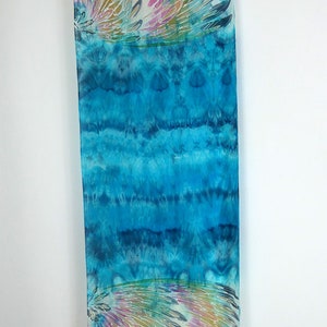 Teal Silk Scarf Hand Painted Teal Parrot Turquoise Silk Scarf Oblong ...