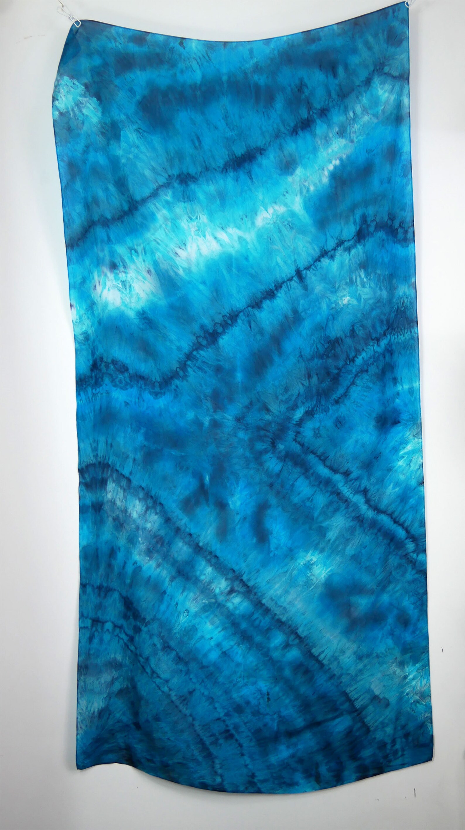 Turquoise Silk Scarf Sea Waves Teal Blue Scarf Women Oversized - Etsy UK