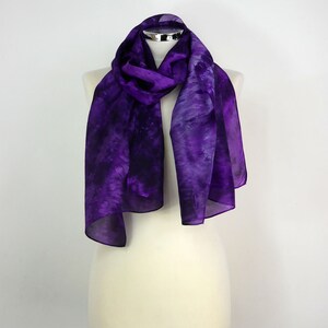 Purple Silk Scarf Women Purple Sky Hand Dyed Silk Scarf Oblong Black ...