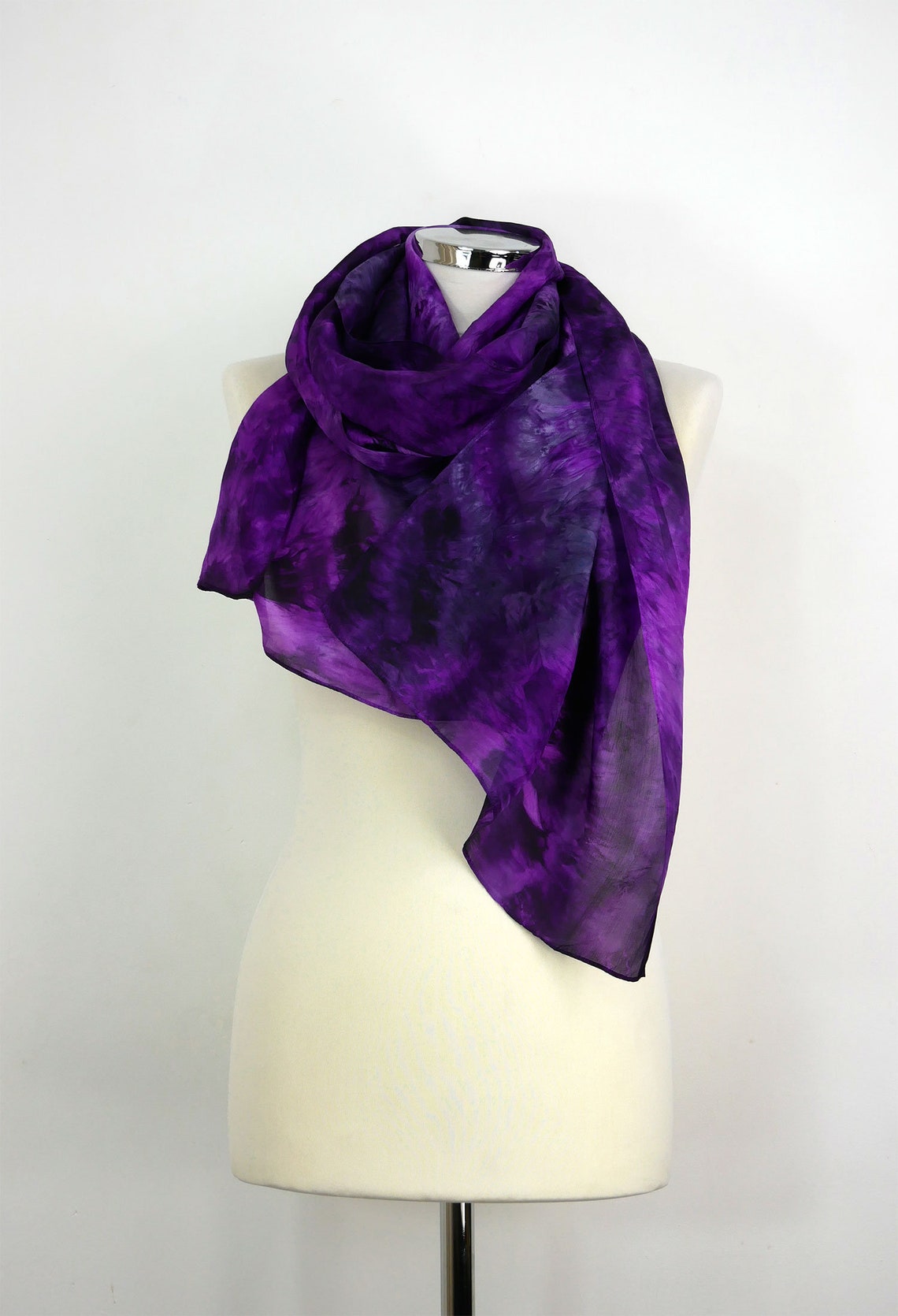 Purple Silk Scarf Women Purple Sky Hand Dyed Silk Scarf Oblong - Etsy UK