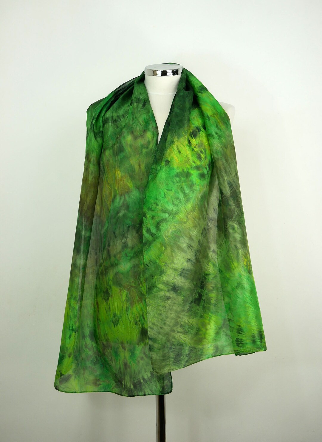 Green Silk Scarf Uk Enchanted Forest Oblong Silk Scarf Women Yellow ...