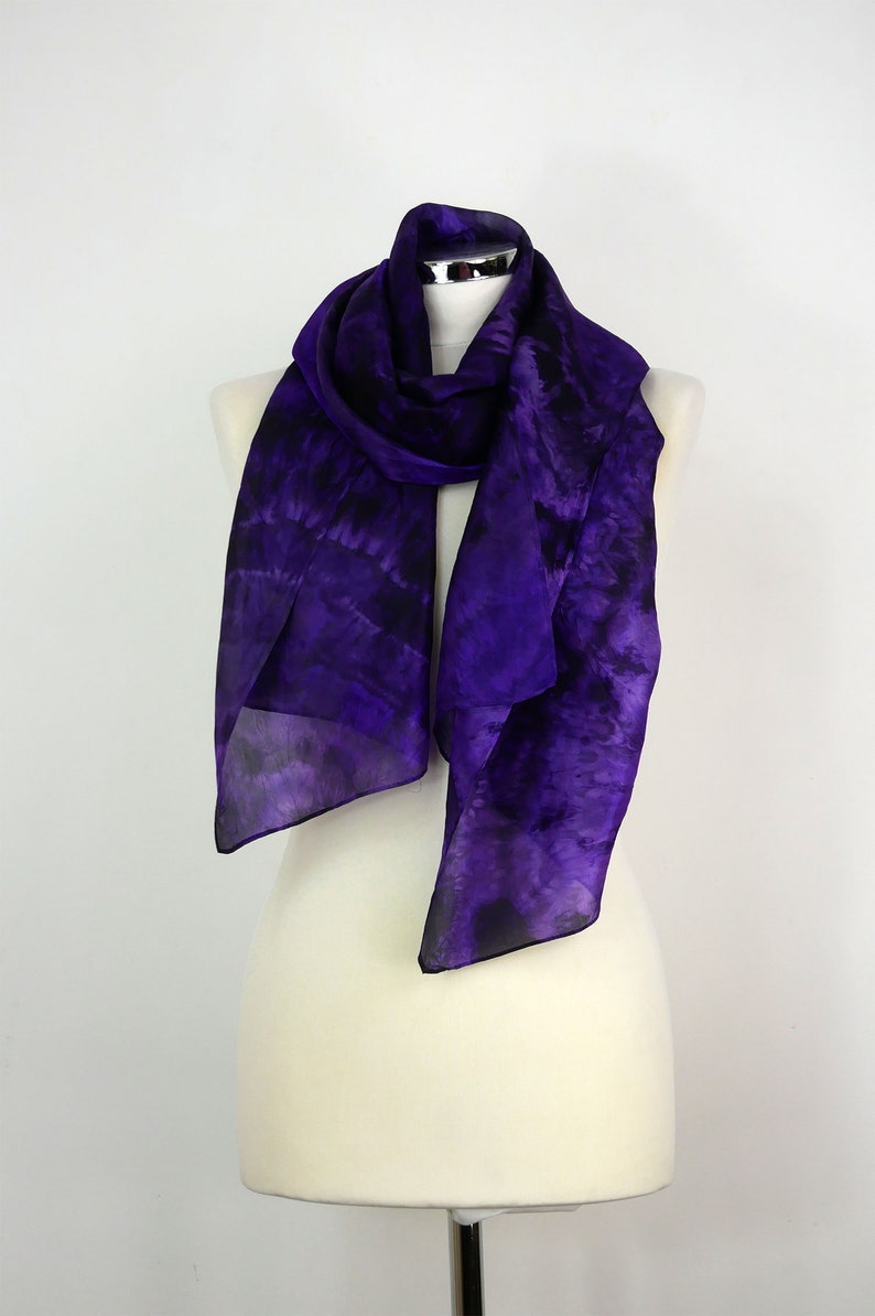 Purple Silk Scarf Women Purple Sky Hand Dyed Silk Scarf Oblong - Etsy UK