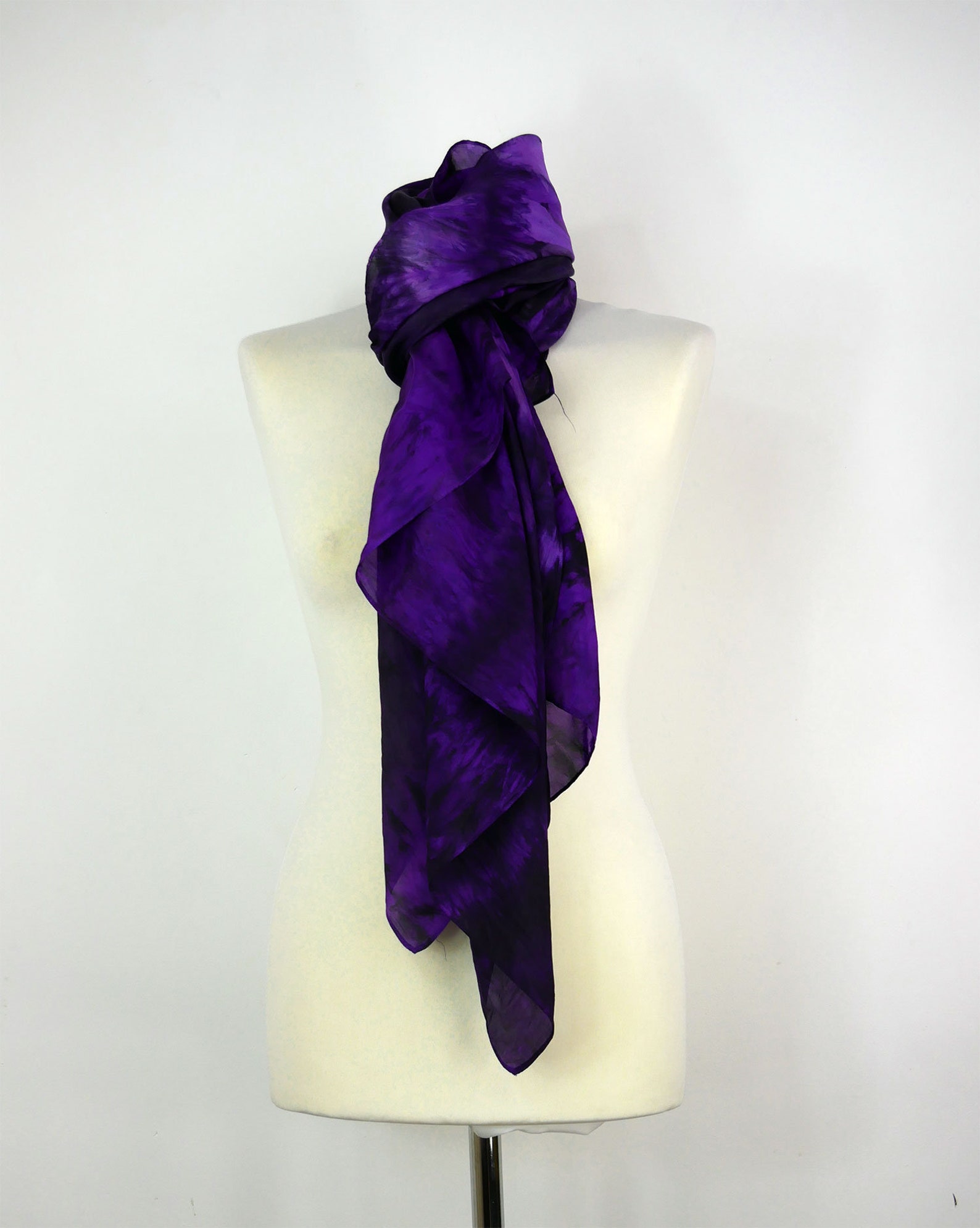 Purple Silk Scarf Women Purple Sky Hand Dyed Silk Scarf - Etsy UK