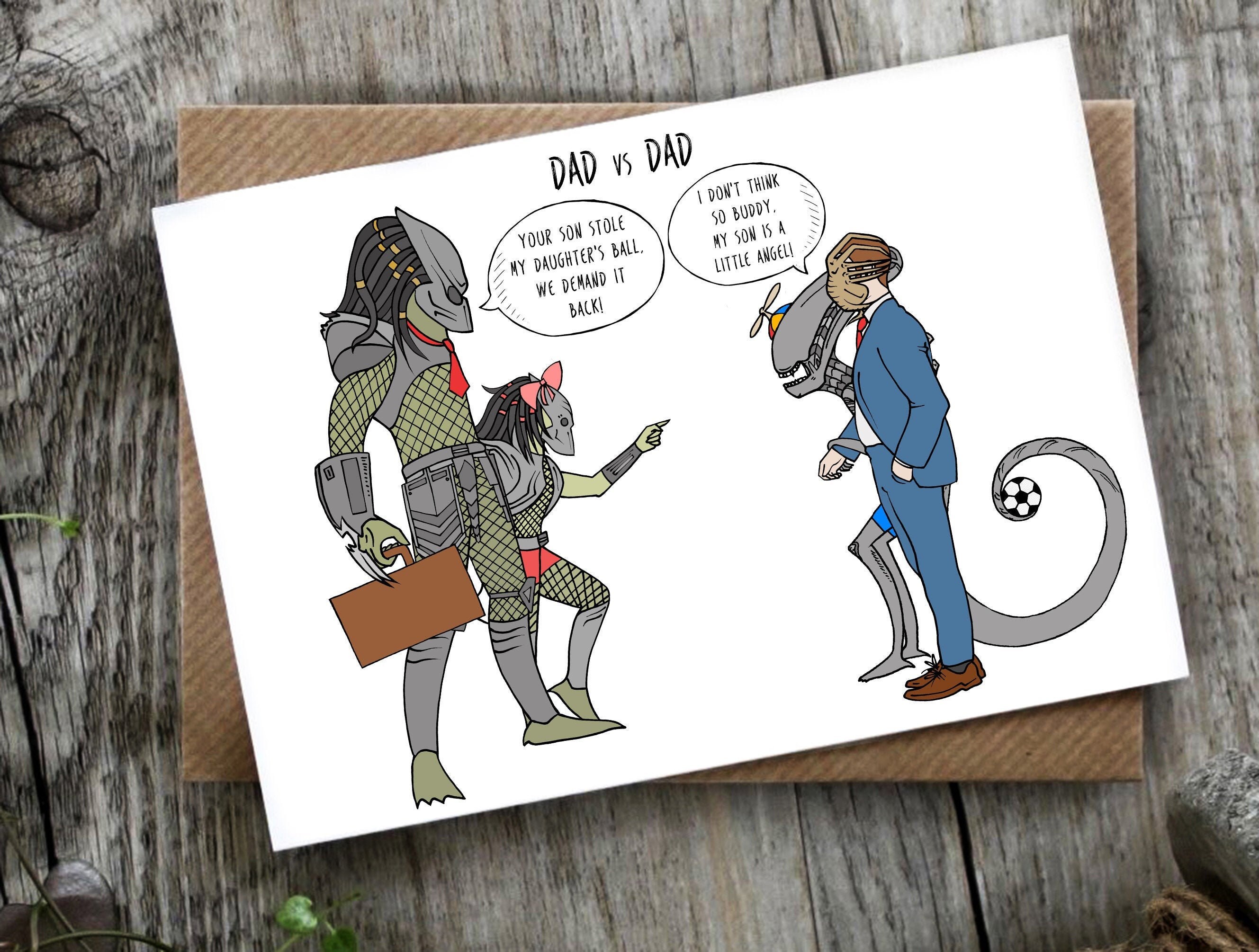 Funny Pun Alien Predator Fathers Day Birthday Card Sci Fi - Etsy UK