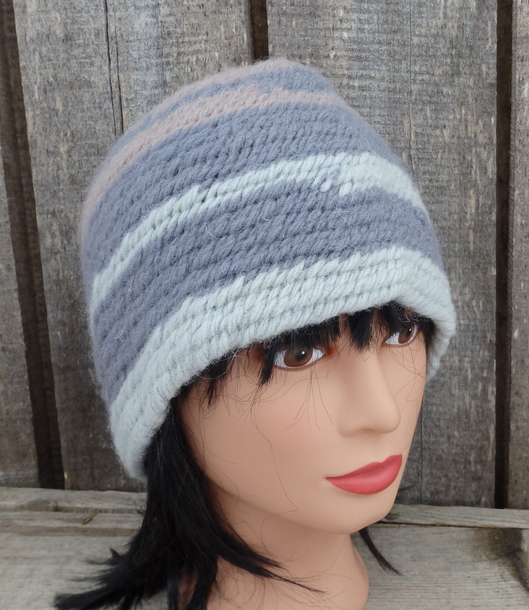 Nalbinding Hat, Warm Wool Winter Hat, Ethnic Chunky Skull Cap ...