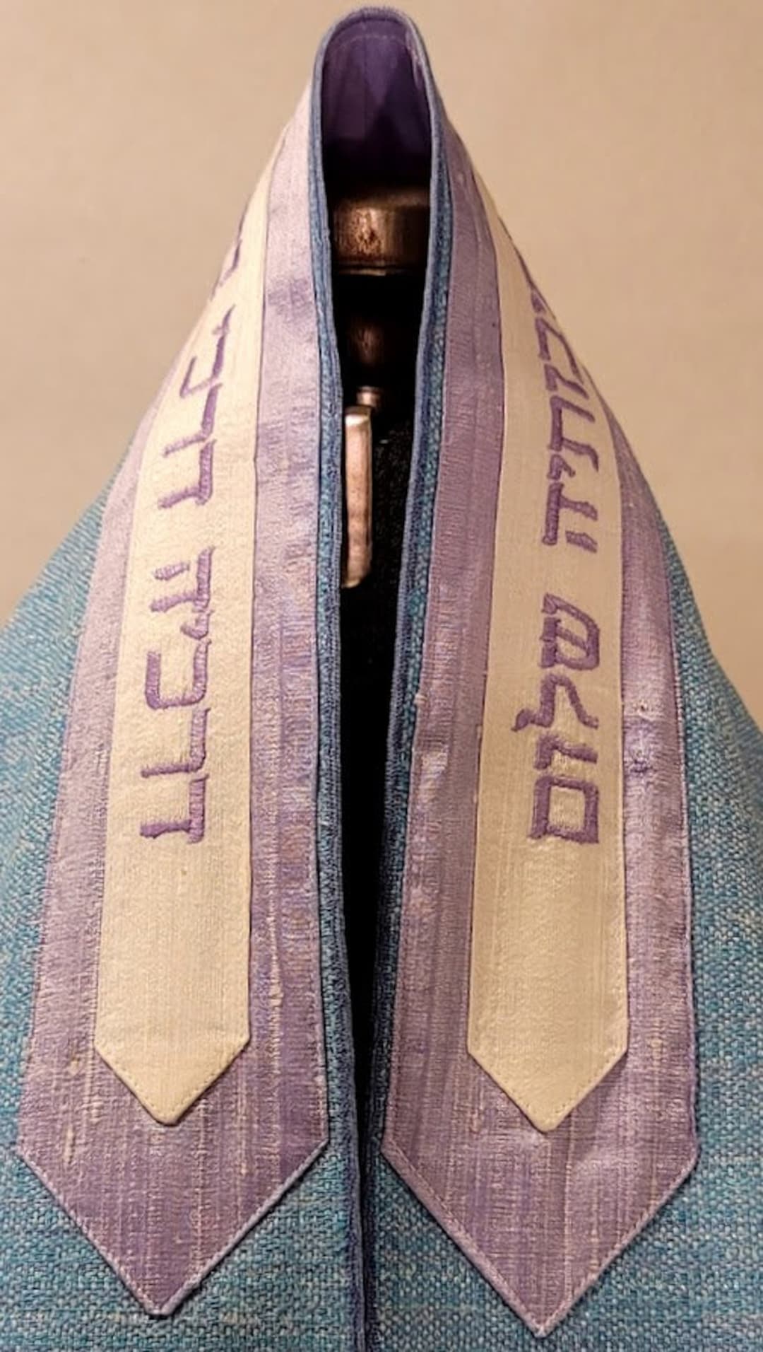 Aqua and Lavender Silk Attarah Talit - Etsy