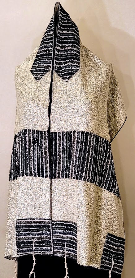 Black and White Contemporary Tallit - Etsy