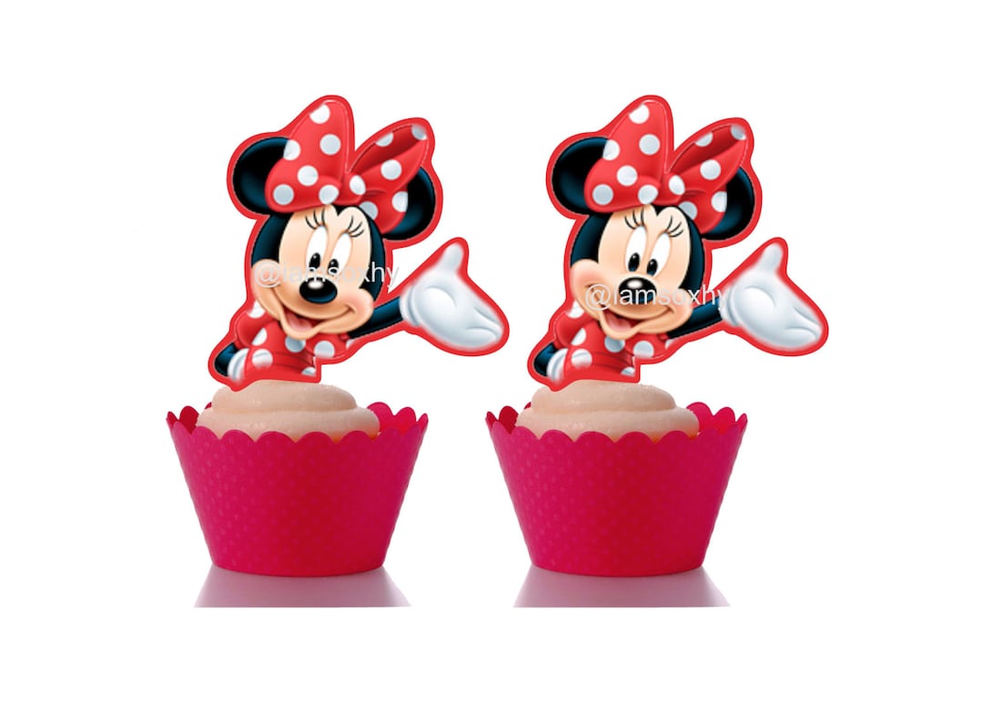 DIGITAL FILE/PRINTABLE Red Minnie Mouse Cupcake Toppers - Etsy
