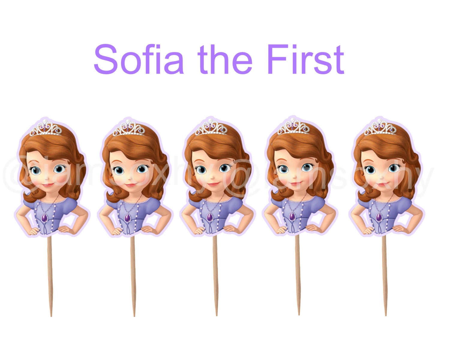 Sofia the First Cupcake Toppers Cakepop Toppers - Etsy