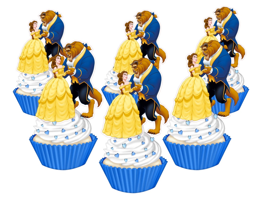 Beauty and the Beast Cupcake Toppers - Etsy