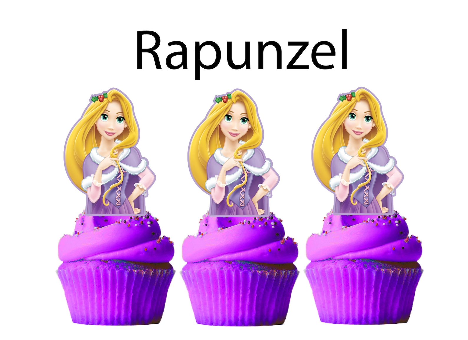 DIGITAL/PRINTABLE Rapunzel / Tangled Cupcake Toppers. Cakepop Toppers ...