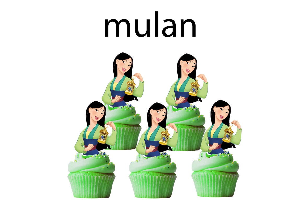 PRINTABLE/DIGITAL Mulan Cupcake Toppers, Cakepop Toppers, Cupcake ...