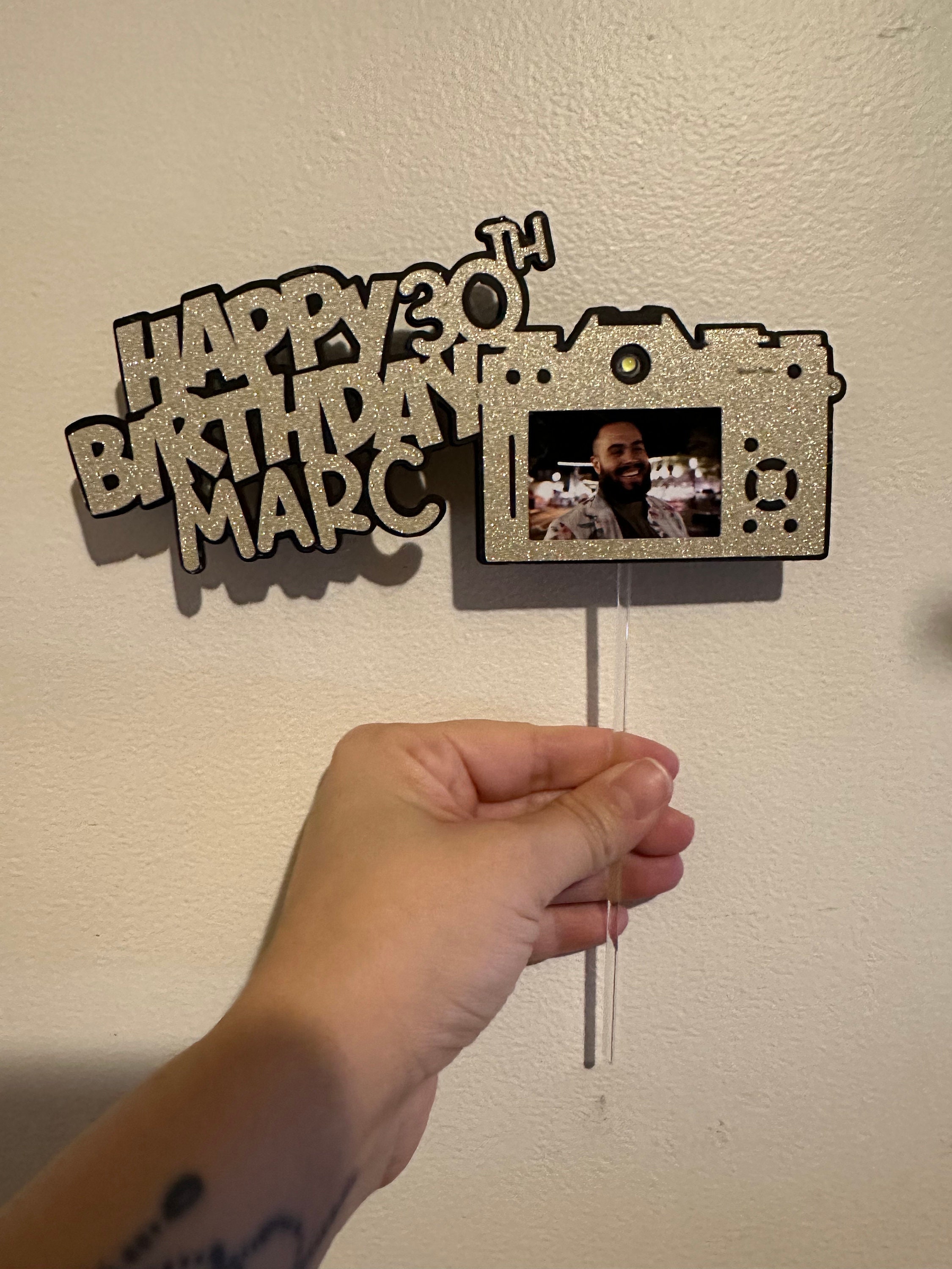 Light up Camera Cake Topper With Photo - Etsy