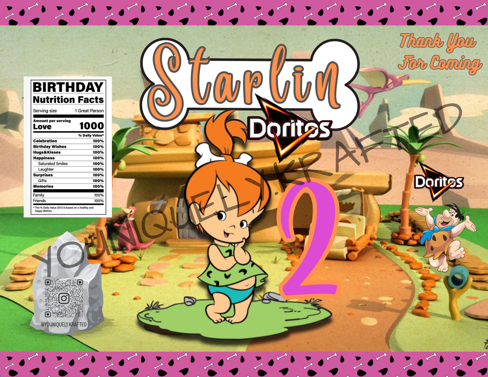 Pebbles Chip Bag, Pebbles Printable - Etsy