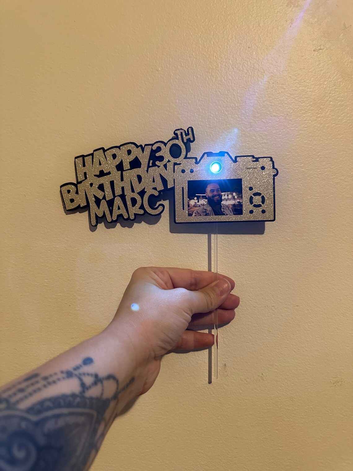 Light up Camera Cake Topper With Photo - Etsy
