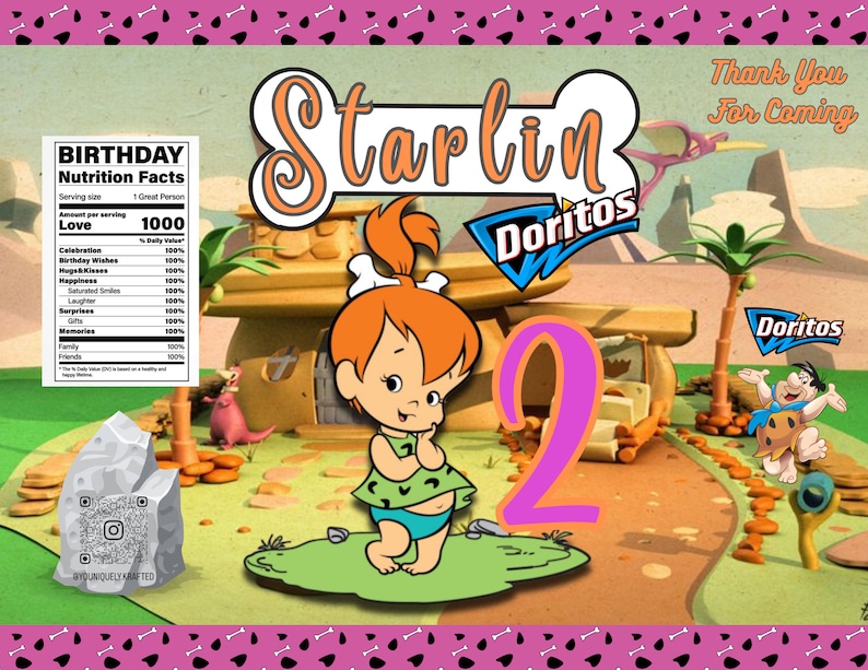 Pebbles Chip Bag, Pebbles Printable - Etsy