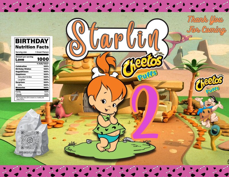 Pebbles Chip Bag, Pebbles Printable - Etsy