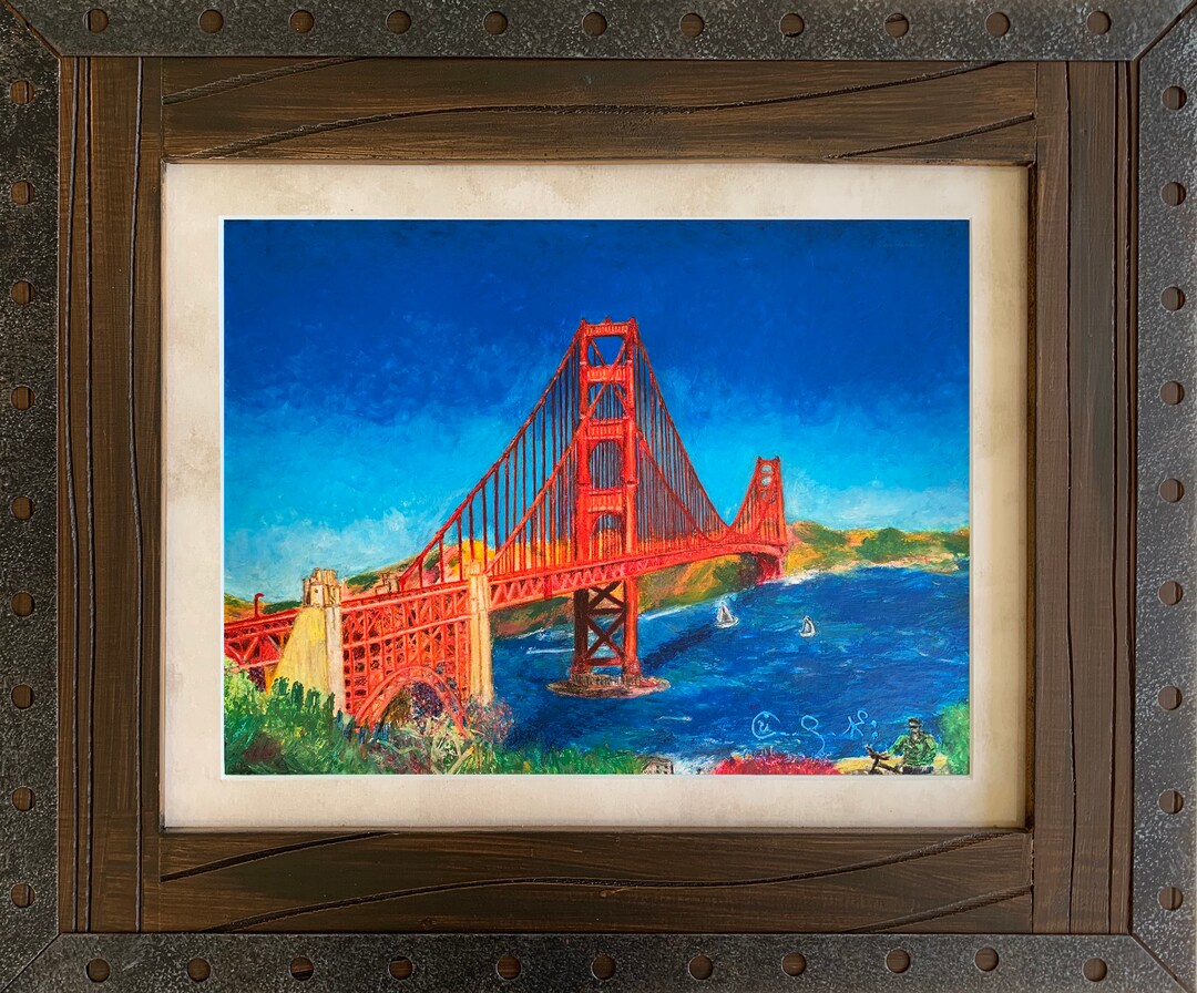Golden Gate Bridge Pastel and Color Pencils Art Drawing | Original Art ...