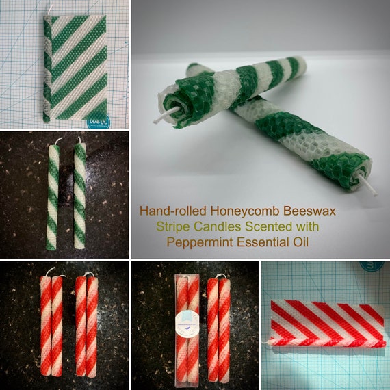 Candy Cane Taper Candles