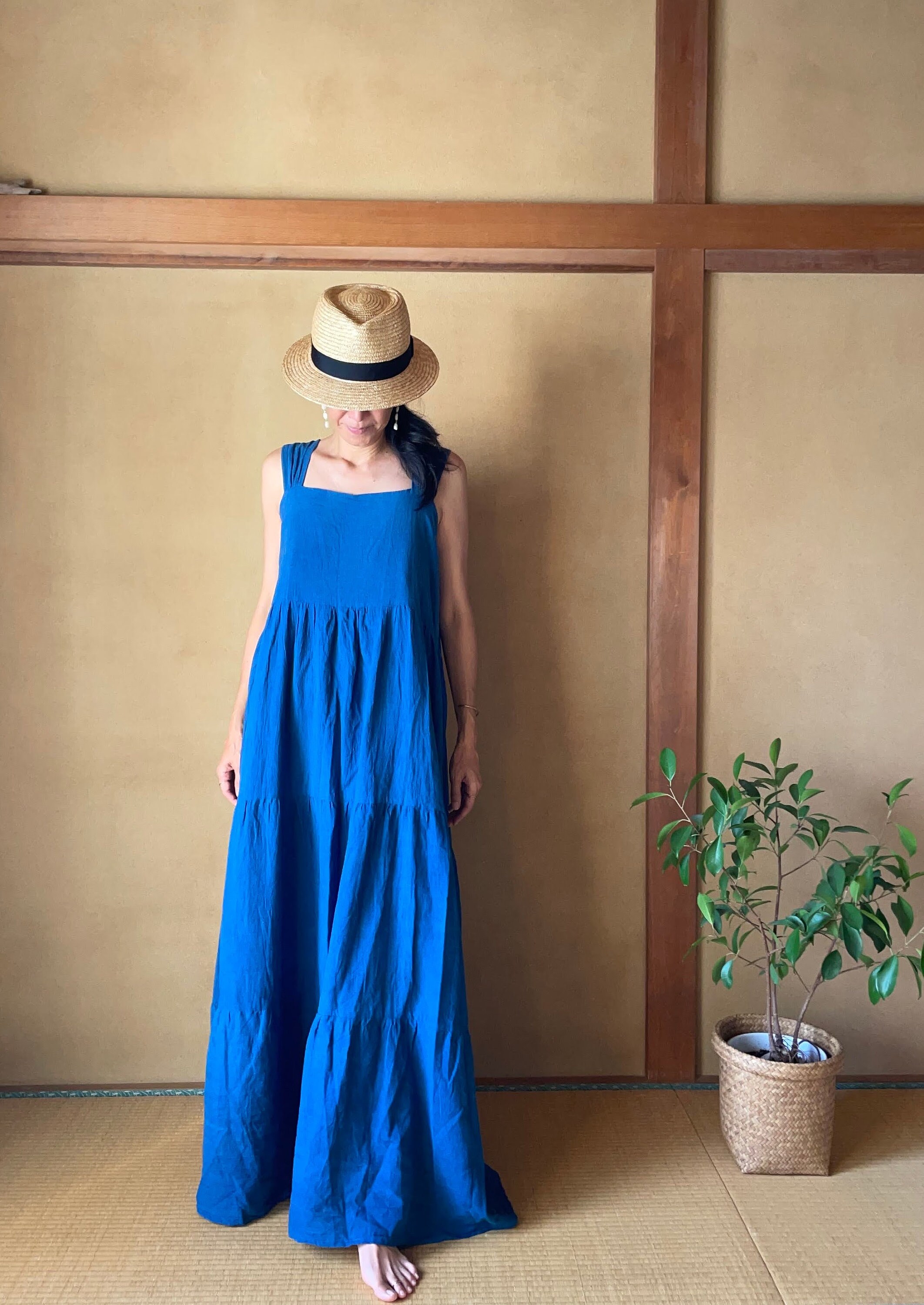 Indigo Dress, Maxi Dress, Natural Dye Dress, Indigo Blue Dress, Resort ...