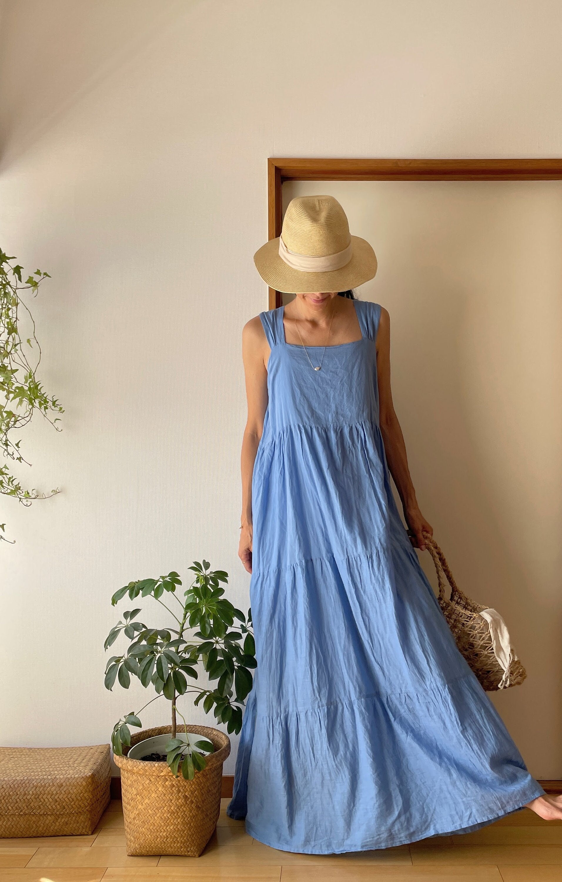 Indigo Dress, Maxi Dress, Natural Dye Dress, Indigo Blue Dress, Resort ...