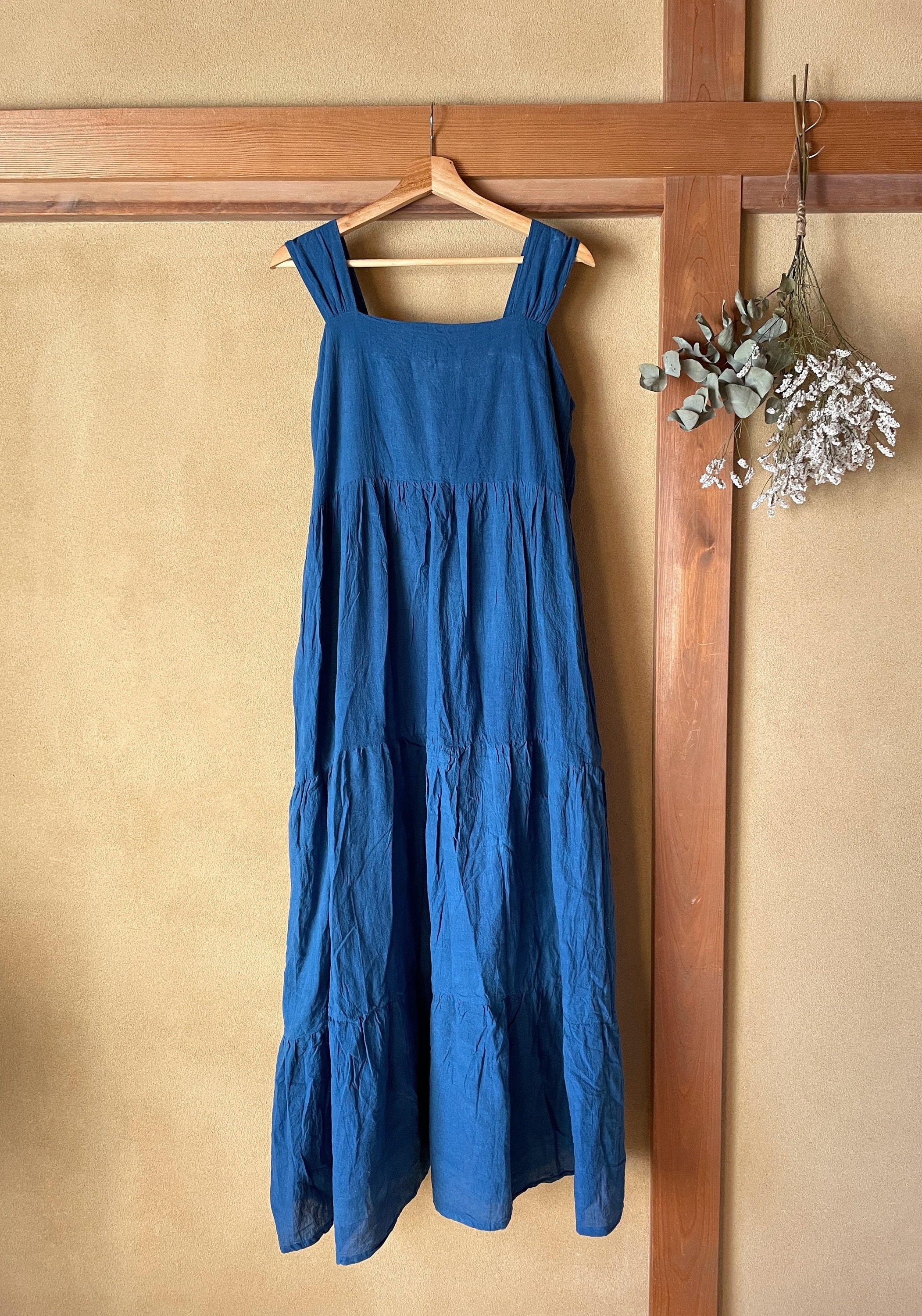 Indigo Dress, Maxi Dress, Natural Dye Dress, Indigo Blue Dress, Resort ...