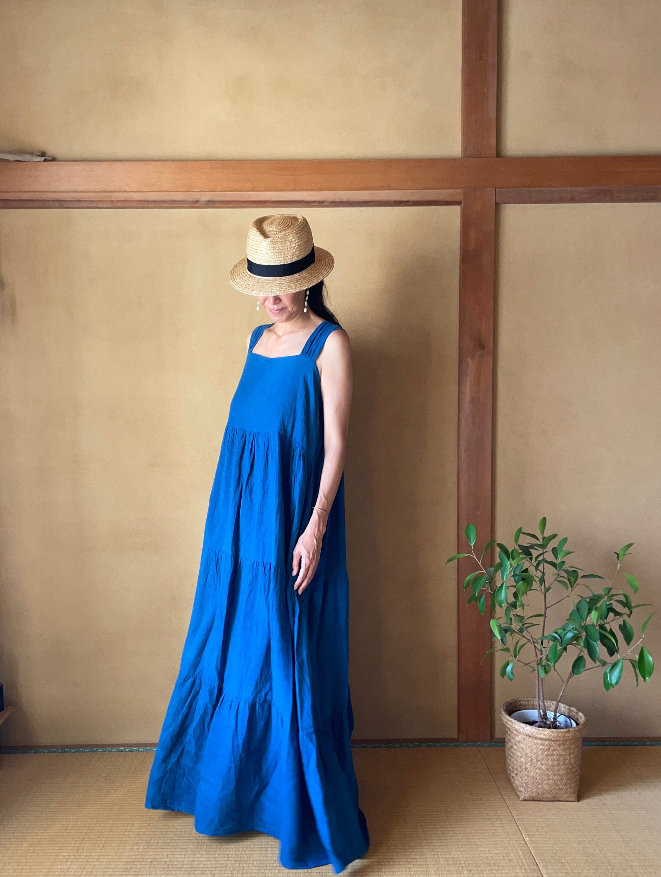 Indigo Dress, Maxi Dress, Natural Dye Dress, Indigo Blue Dress, Resort ...