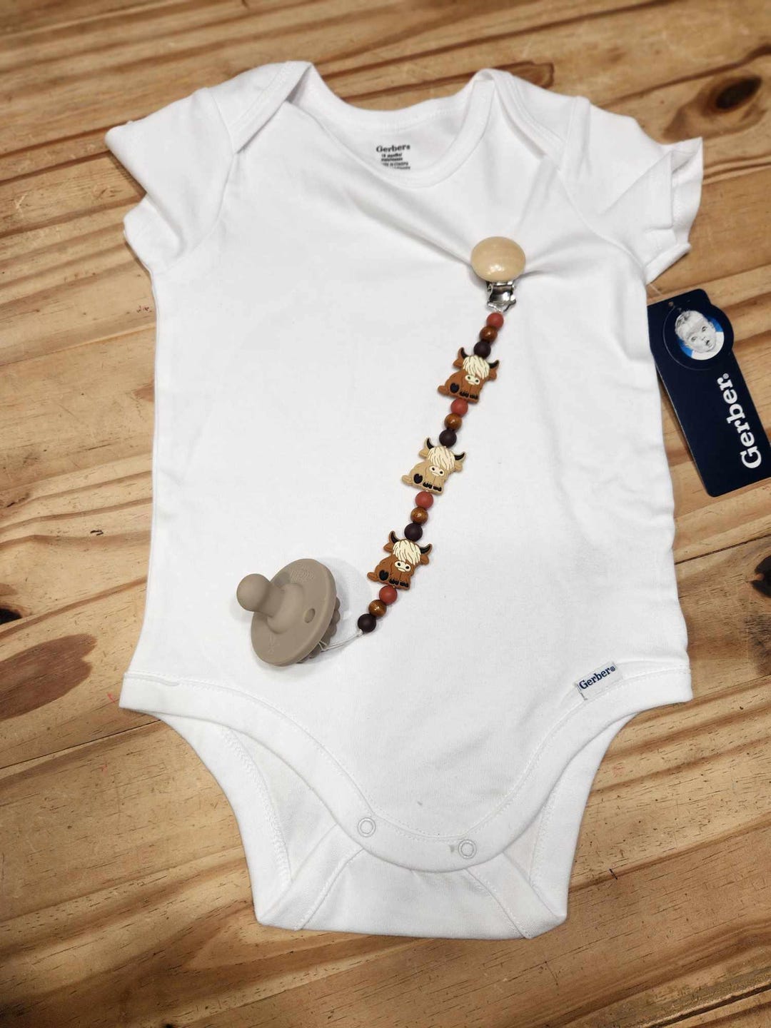 Highland Cow Pacifier Clip, Cow Pacifier, Western Pacifier Holder ...