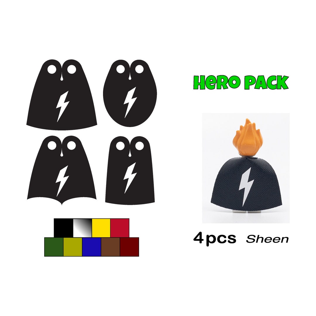 Hero Capes white Bolt for LEGO Minifigures sheen - Etsy