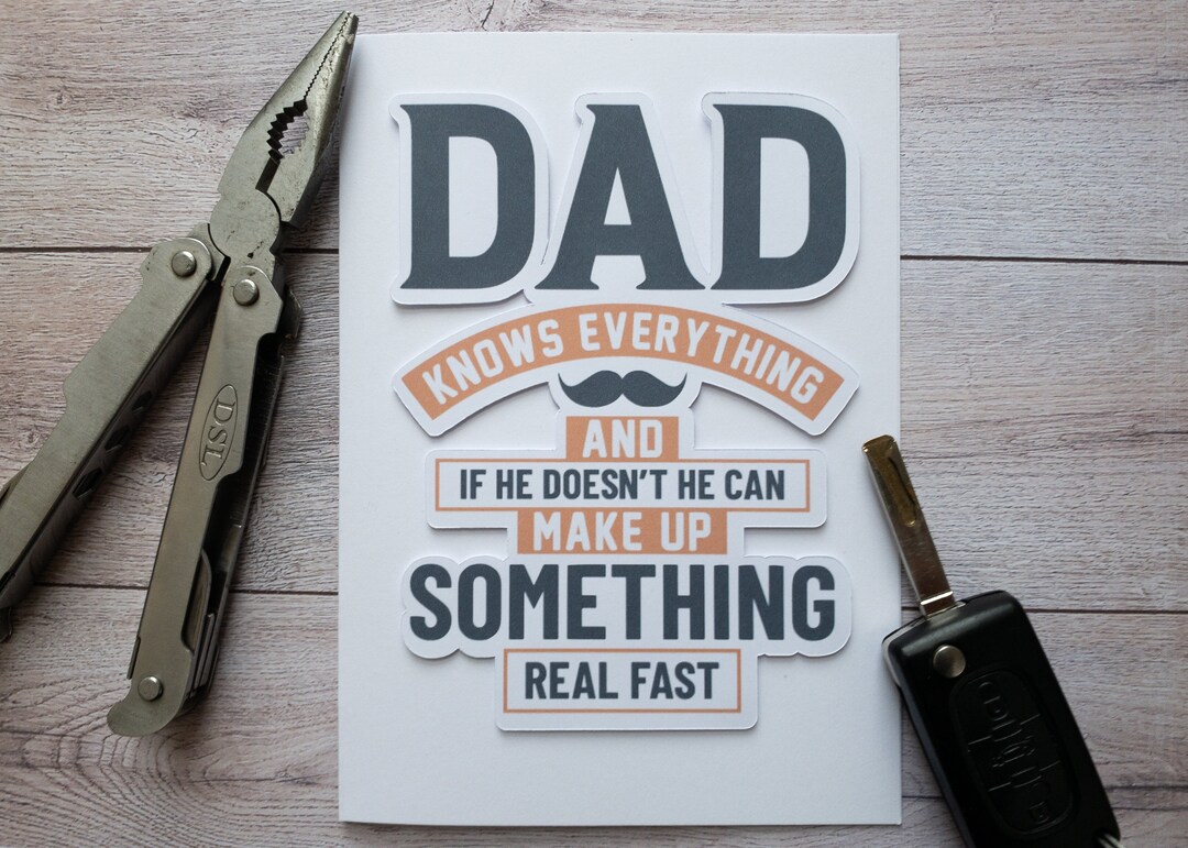 Dad Knows Everything Fathers Day Card - Etsy