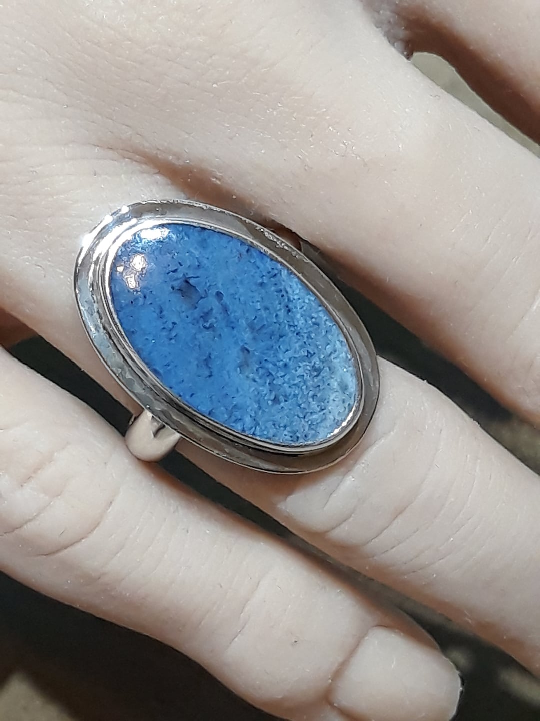 Dumortierite and Sterling Silver Ring, One of A Kind Ring, Handcrafted ...