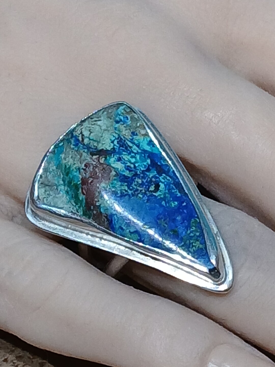 Blue Horizon Azurite and Sterling Silver Ring, One of A Kind Ring ...