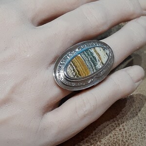 Indonesian River Jasper and Sterling Silver Ring, One of A Kind Ring ...