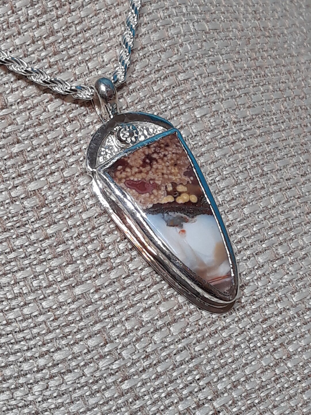 Indonesian River Jasper and Sterling Silver Pendant, One of A Kind ...