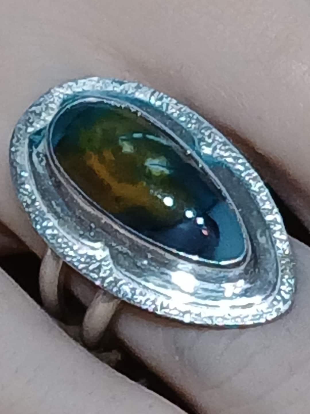 Indonesian Fossilized Wood and Sterling Silver Ring, One of A Kind Ring ...