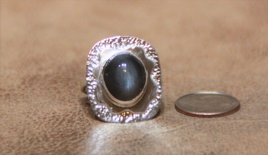 Handcrafted Gray Moonstone Ring - Etsy