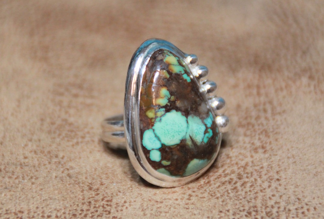 American Turquoise and Sterling Silver Ring Handcrafted Ring - Etsy
