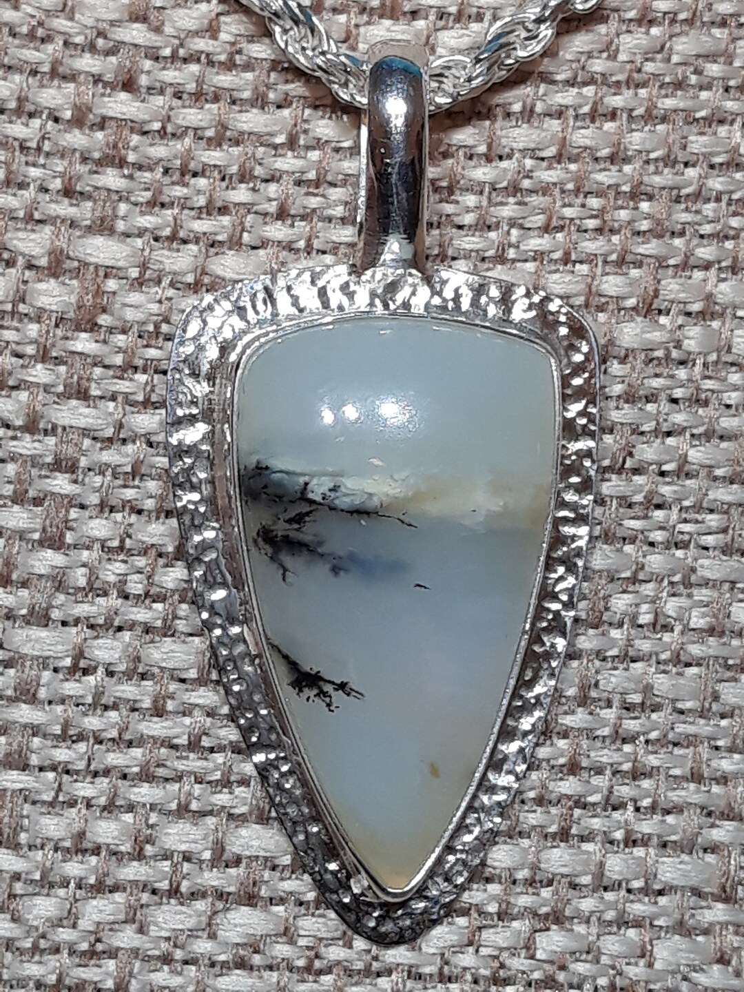 Scenic Peruvian Opal and Sterling Silver Pendant, One of A Kind Pendant ...