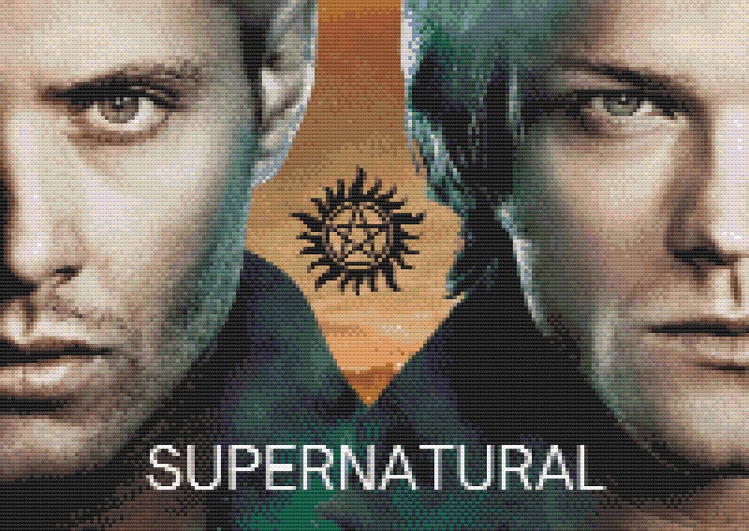 Supernatural Tv Show Sam Dean Winchester Counted Cross Stitch PATTERN ...