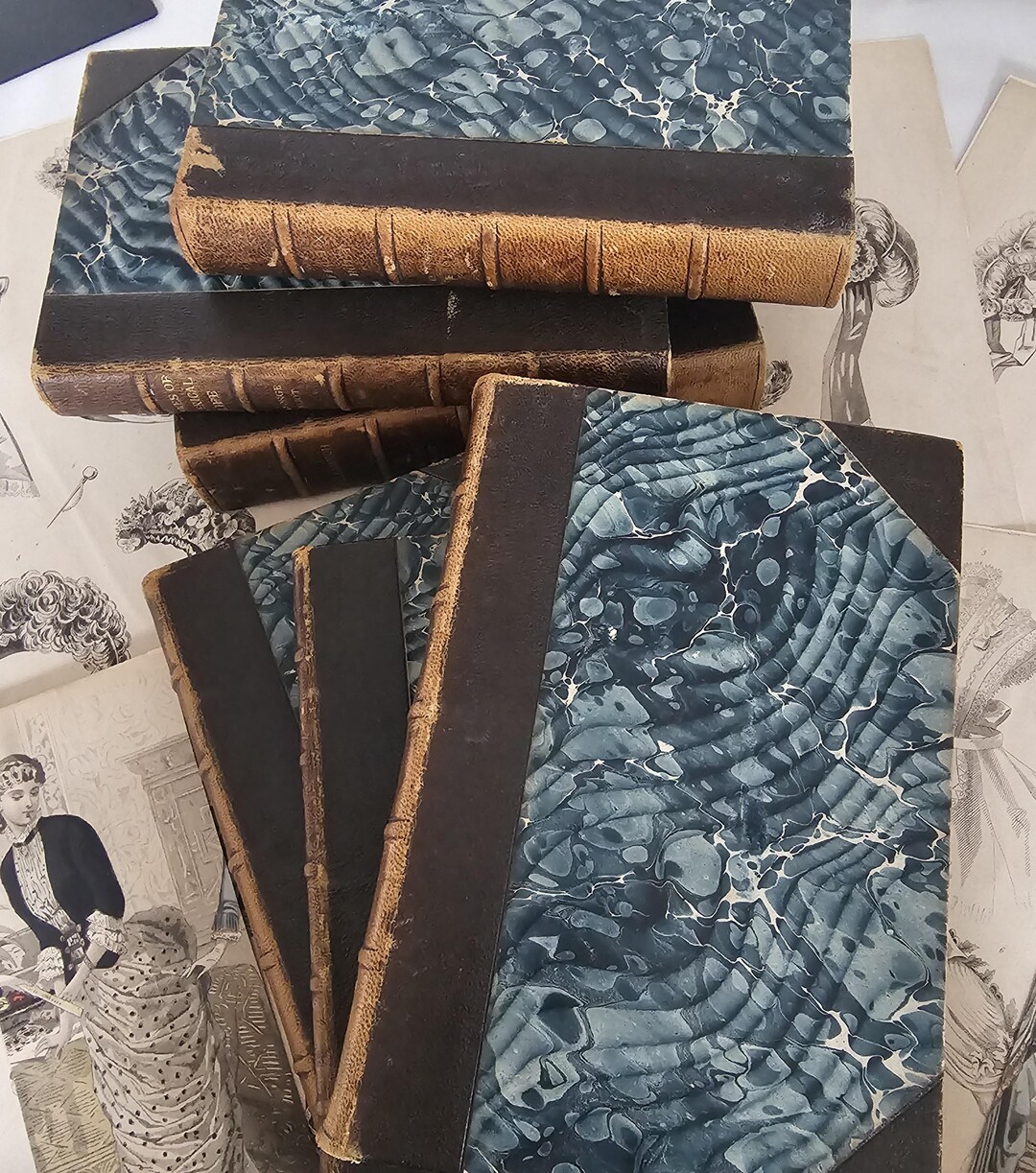 Antique George Eliot Leather Bound Novels: 1890 William Blackwood ...