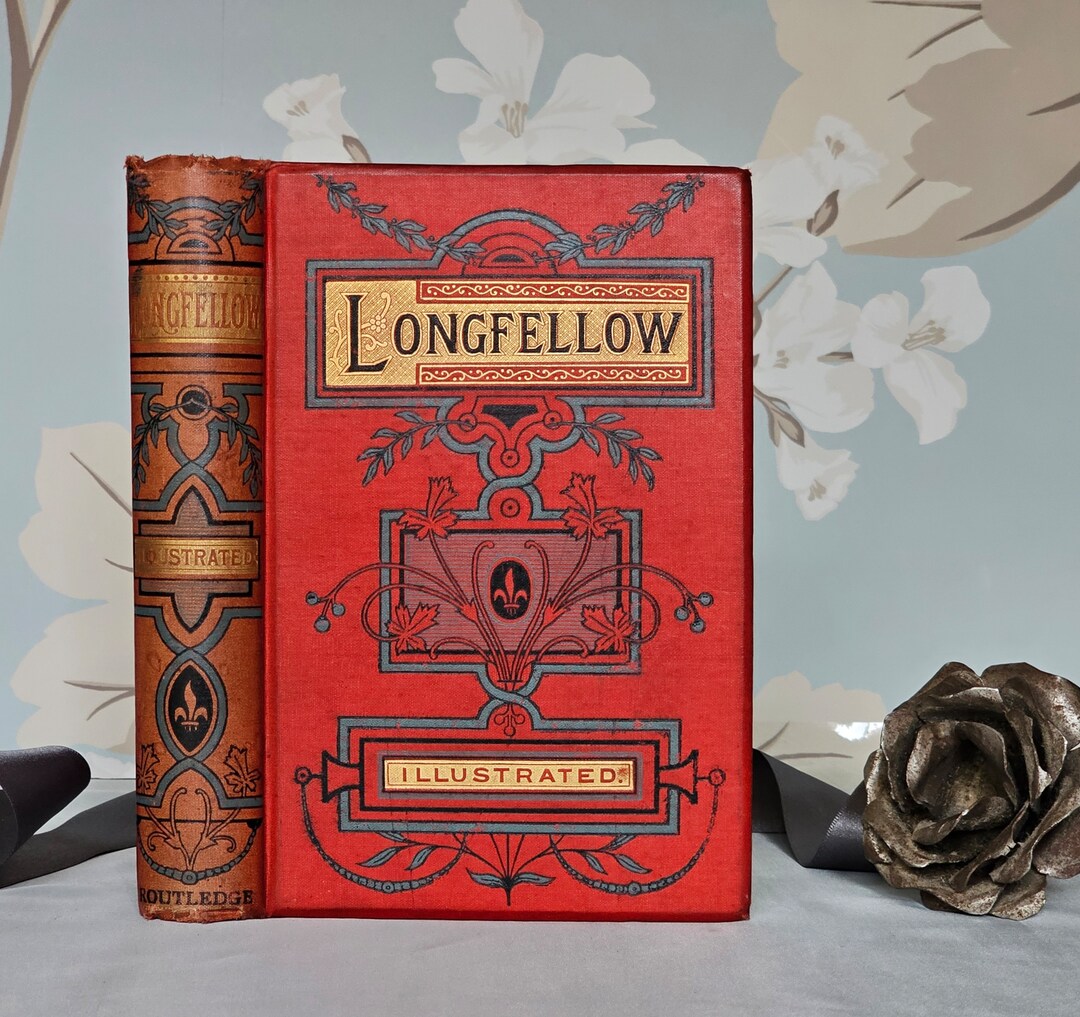 1890s Longfellow's Poetical Works: Illustrated Antique Book, Decorative ...