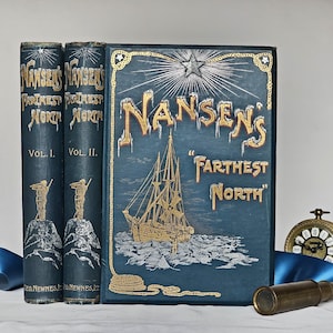 1898 Farthest North by Fridtjof Nansen in Two Volumes / George Newnes ...