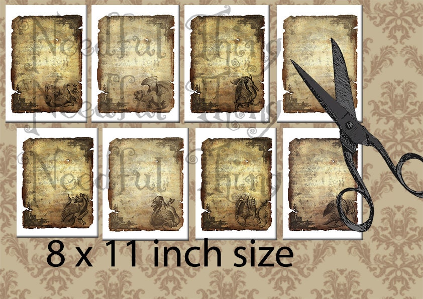 DIGITAL Vintage Steampunk Old Paper Monsters Medioeval Pack - Etsy